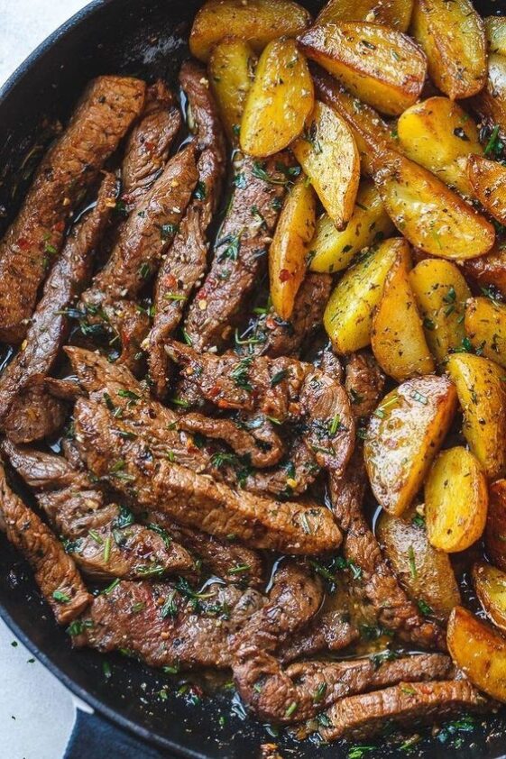 Garlic Butter Steak and Potatoes Skillet – Phitip Recipes