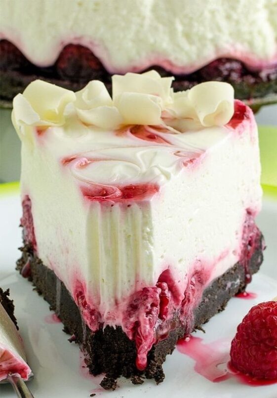 No Bake White Chocolate Raspberry Cheesecake – Phitip Recipes