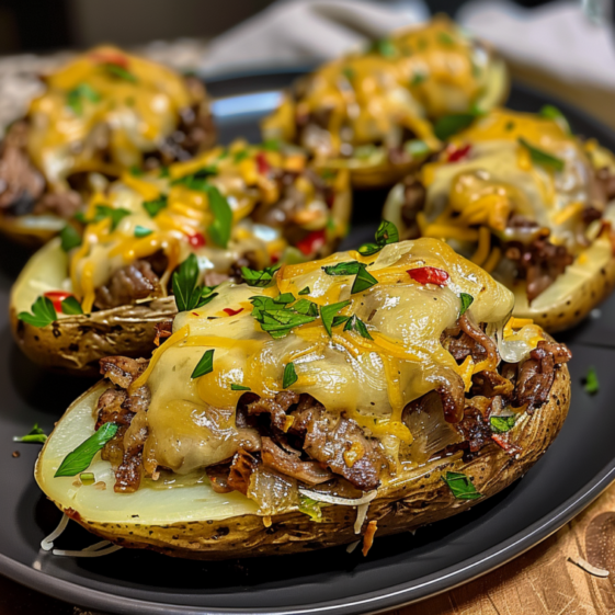 Philly Cheesesteak Baked Potatoes. – Phitip Recipes